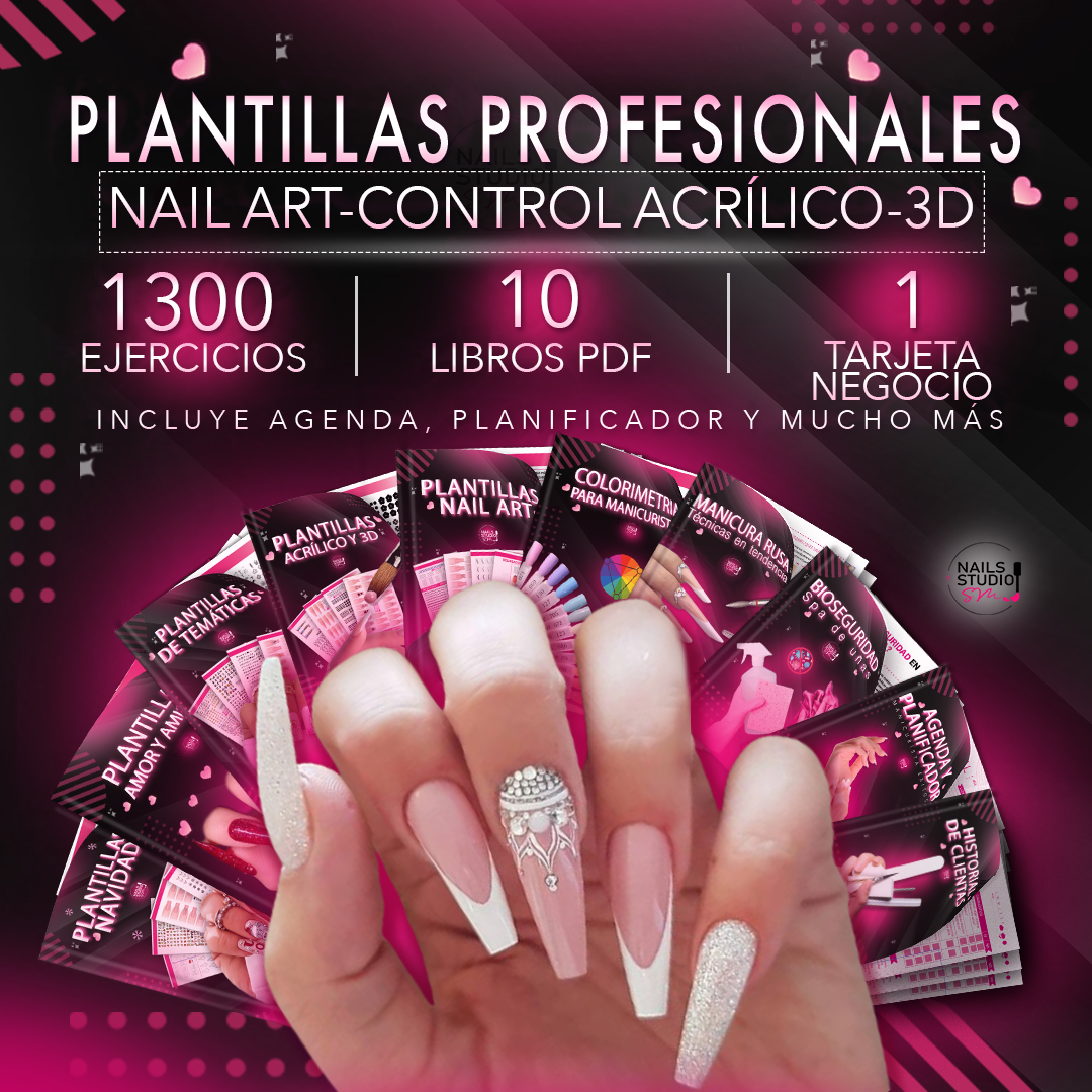 Plantillas Profesioanles de Practica para Uñas | Nails Studio Sm
